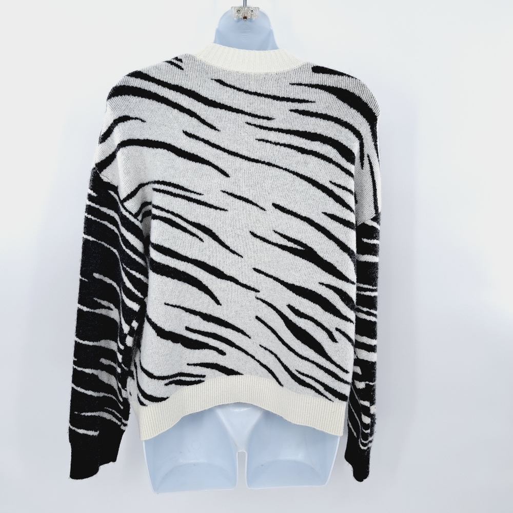 Rails Lana Abstract Tiger Cashmere Wool Blend Sweater - Gem